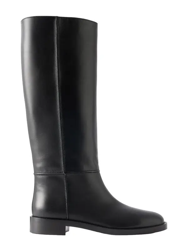 GIANVITO ROSSI Leather Knee-high Boots - Black
