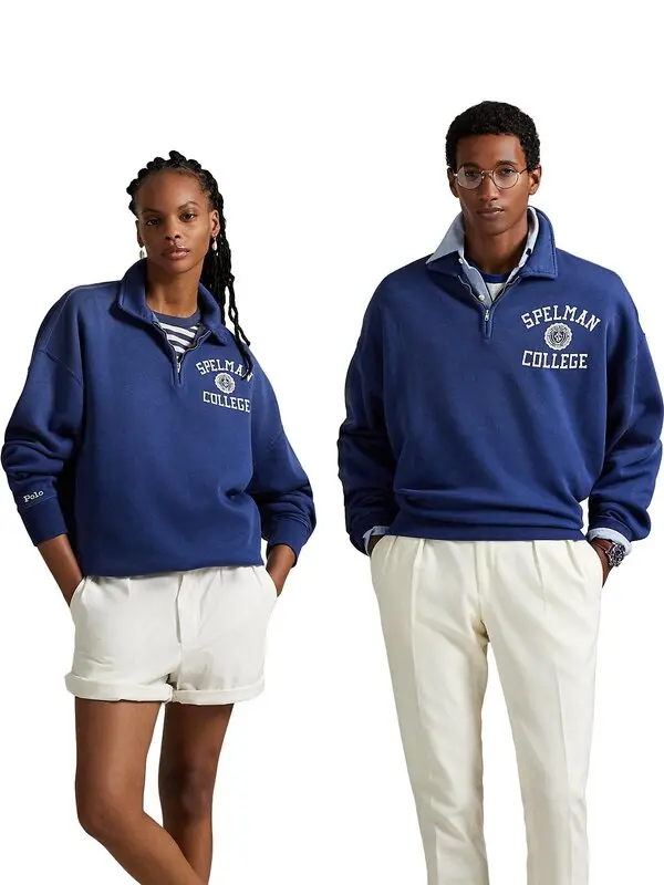 Ralph Lauren Spelman College Fleece Quarter-zip Pullover - Freshwater