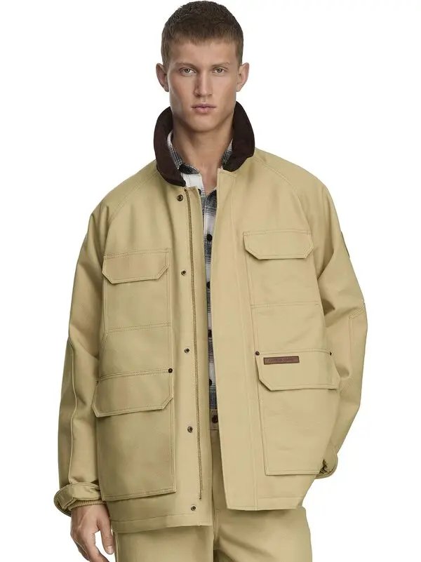 Canada Goose Garrison Lightweight Coat With Corduroy Collar - Timber Sand