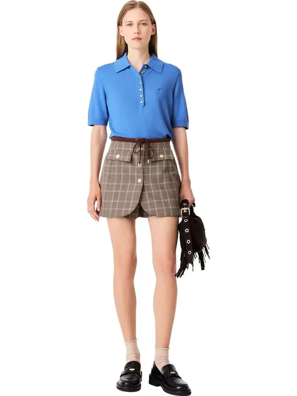 Maje Tailored Prince Of Wales Check Suit Shorts - Brown