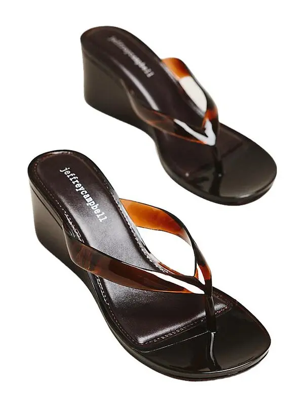 Jeffrey Campbell Gigabyte Wedge Sandals - Brown