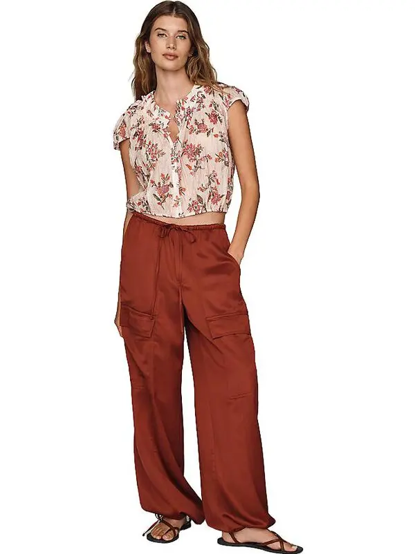 Ag Atwater Satin Cargo Pants - Adobe Clay