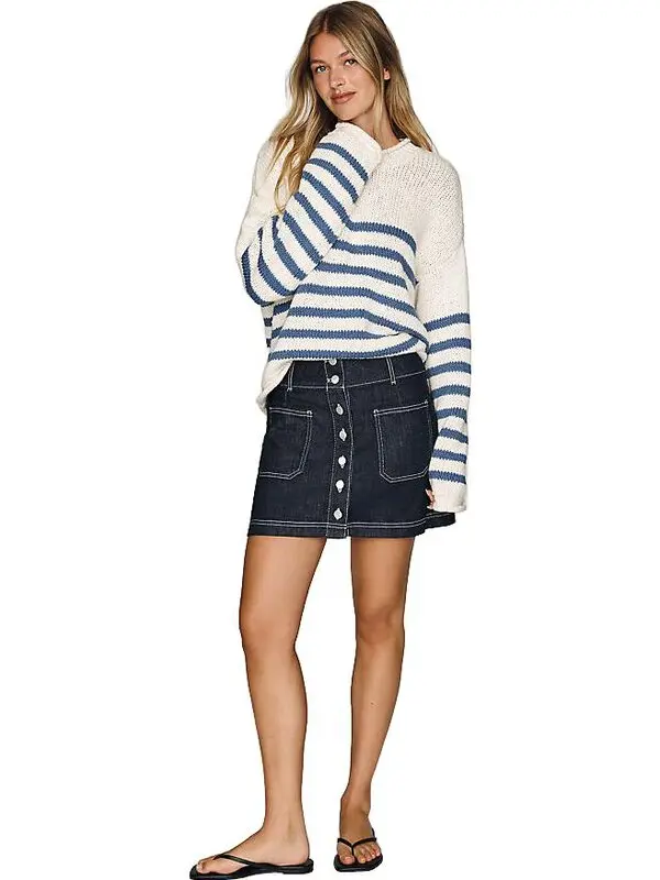 PILCRO Sawyer Denim A-line Mini Skirt - Rinse