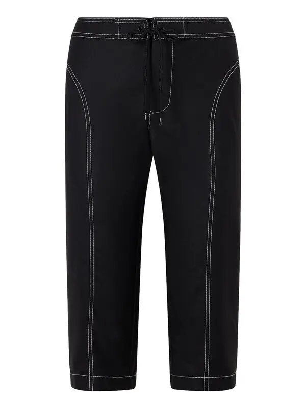 Aflalo Zuri Wool-twill Skinny-leg Capri Pants - Black