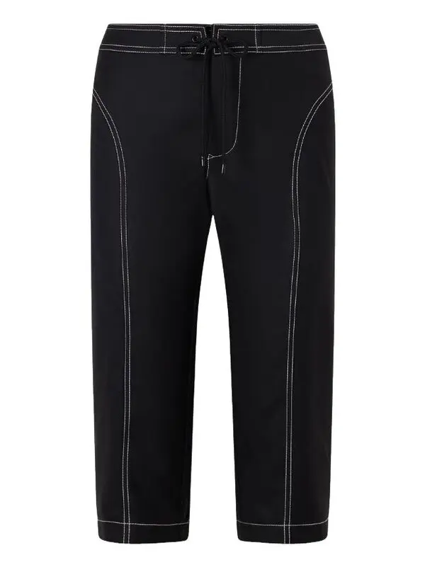 Aflalo Zuri Wool-twill Skinny-leg Capri Pants - Black