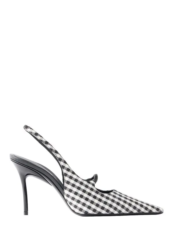 Alaïa Checked Canvas Slingback Pumps - Multi