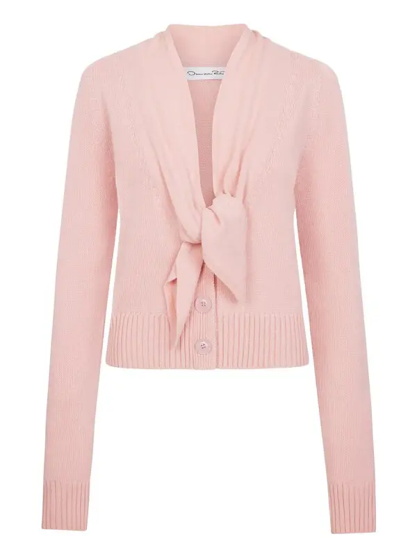 Oscar De La Renta Tie-neck Cardigan - Blush