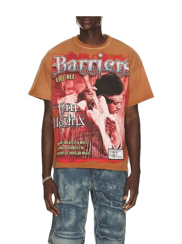 BARRIERS WORLDWIDE X Jimi Hendrix Voodoo Child Tee - Brown