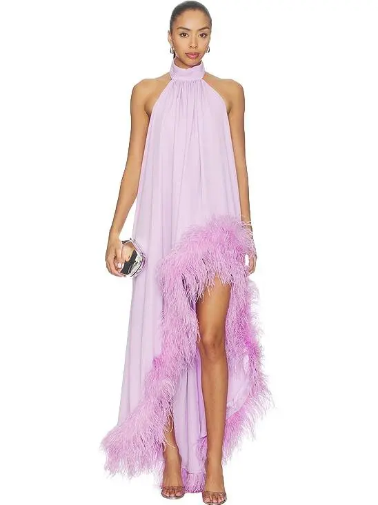 BRONX BANCO Madeline Halterneck Gown - Dark Lilac