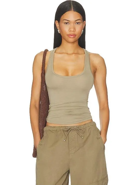 GRLFRND Essential Racerback Tank - Light Olive