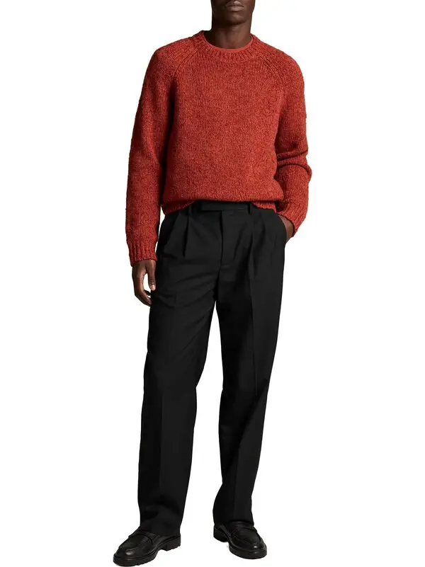 Vince Louie Relaxed Twill Double-pleated Trousers - Black
