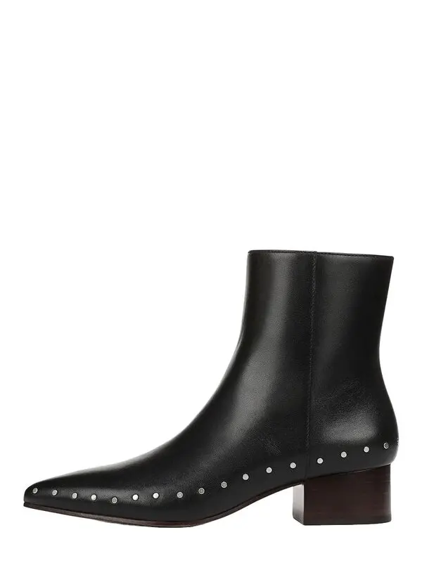 Vince August Studded Leather Ankle Boots - Black