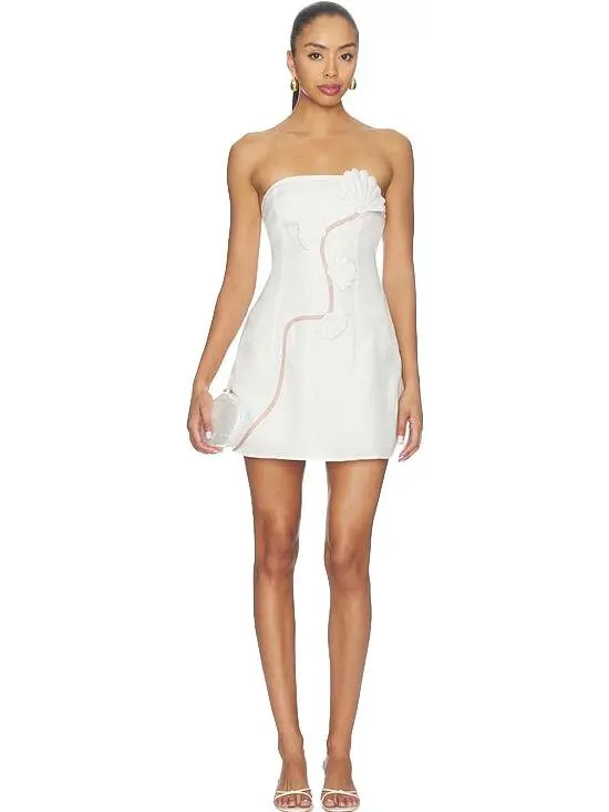 Azulu Dante Strapless Linen Dress - Ivory