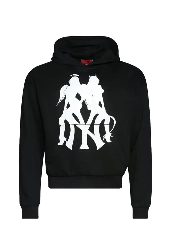 LA MASKARADE Graphic Print Hoodie - Black