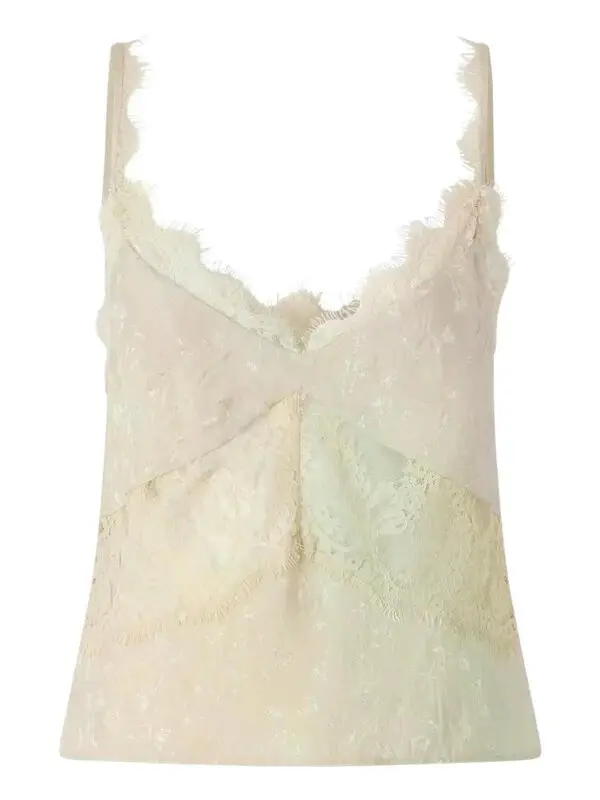 Pinko Lace-trim Crinkled Top - Neutrals