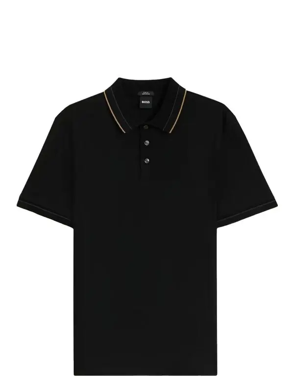 BOSS Slim-fit Polo Shirt In Mercerized Cotton - Black