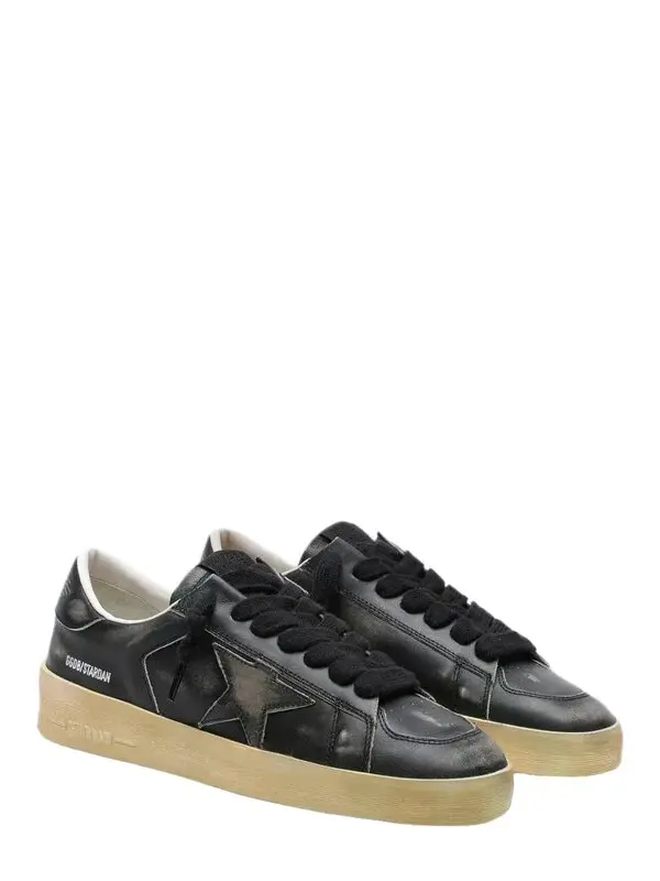 GOLDEN GOOSE Stardan Leather Star Sneakers - Black