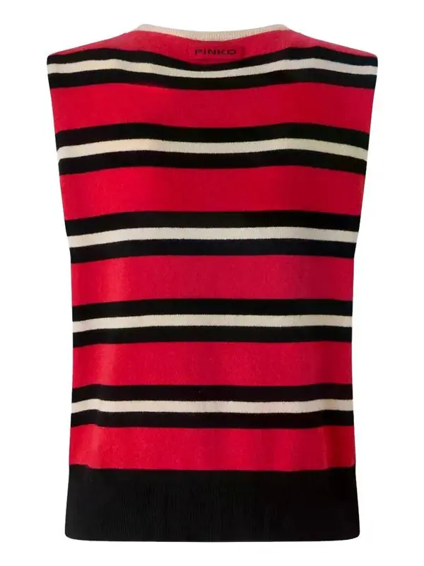 Pinko Striped Knitted Vest - Red