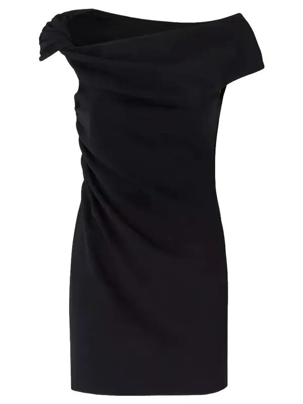 Pinko Off-shoulder Draped Dress - Black