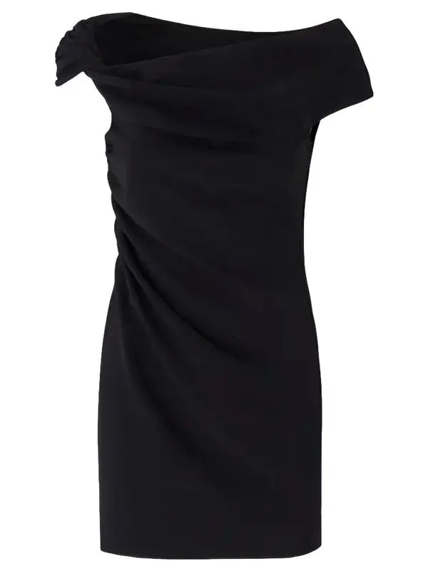 Pinko Off-shoulder Draped Dress - Black