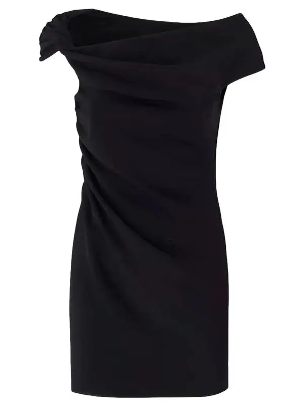 Pinko Off-shoulder Draped Dress - Black