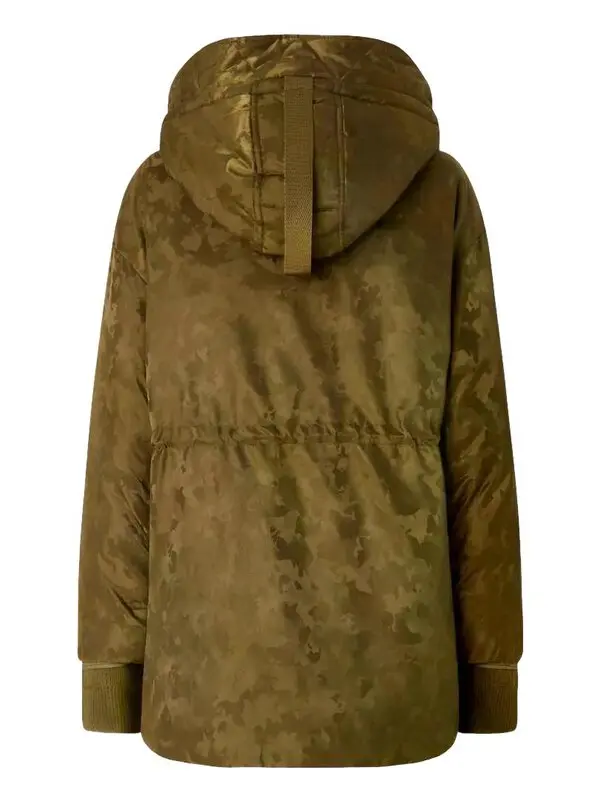 Pinko Camouflage Print Hooded Coat - Green
