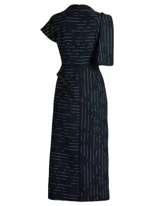 Erdem Striped Draped Midi Dress - Blue