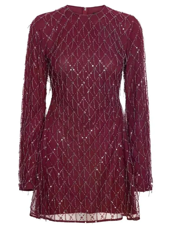 ROTATE BY BIRGER CHRISTENSEN Sequin Embellished Mini Dress - Red