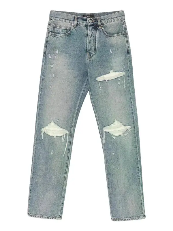 Amiri Mx1 Straight-leg Jeans With Distressed Finish - Blue