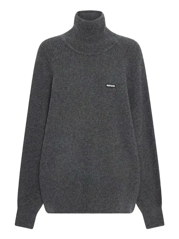ROTATE BY BIRGER CHRISTENSEN Highneck Knit Sweater - Grey