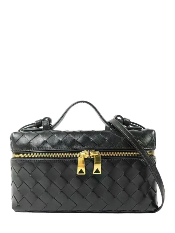 Bottega Veneta Intrecciato Leather Vanity Case - Black