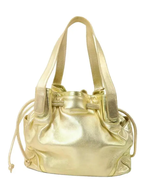 Loewe Drawstring Leather Shoulder Bag - Gold
