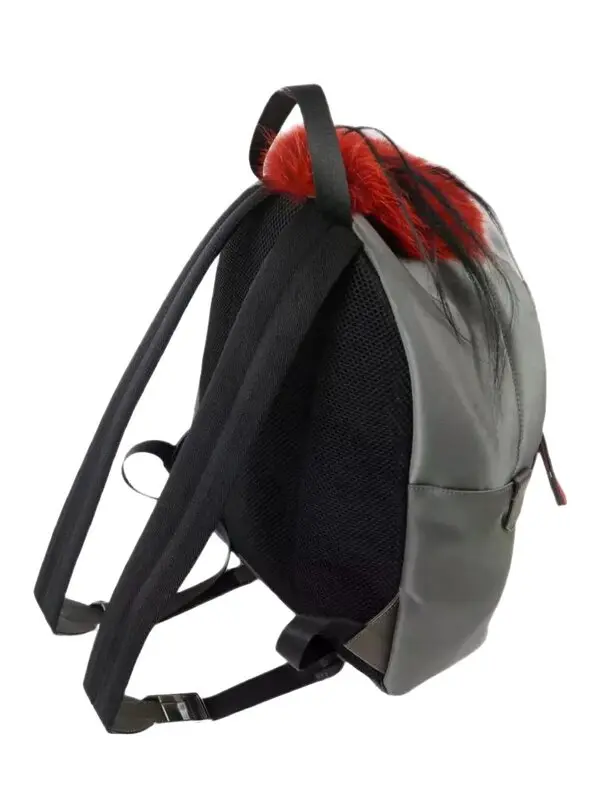 Fendi Monster Fur-trim Backpack - Grey