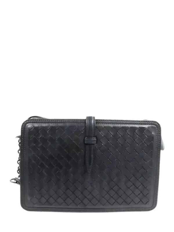 Bottega Veneta Intrecciato Leather Shoulder Bag - Black