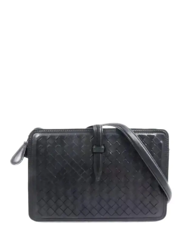 Bottega Veneta Intrecciato Leather Shoulder Bag - Black