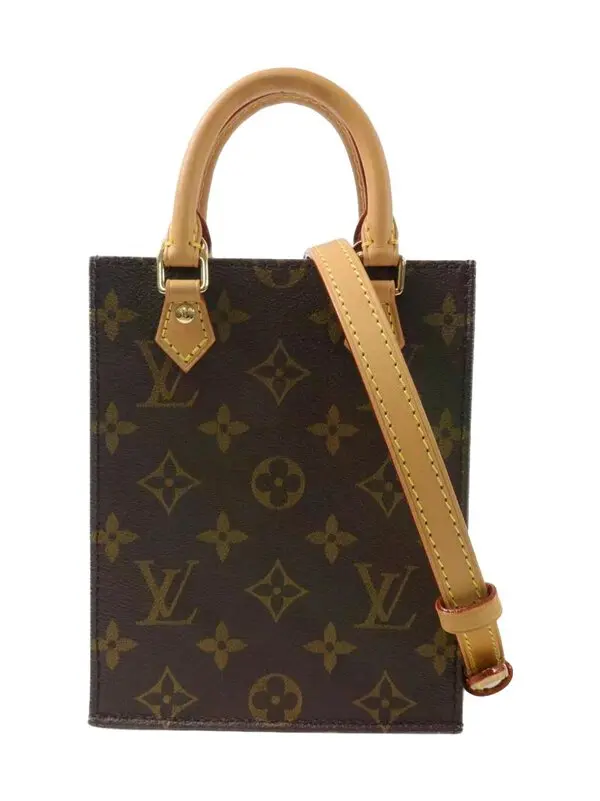 LOUIS VUITTON Monogram Petit Sac Plat Shoulder Bag - Brown