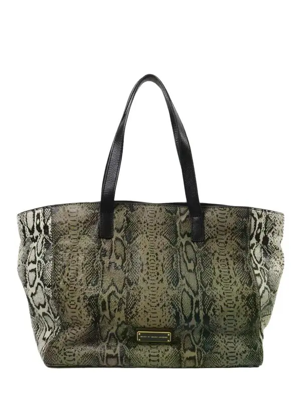 Marc Jacobs Snake-print Leather Tote Bag - Brown