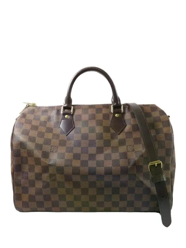 LOUIS VUITTON Damier Ebene Speedy Bandouliere 35 Shoulder Bag - Brown