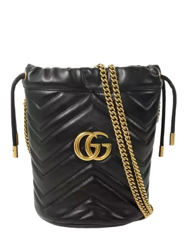 Gucci Mini Gg-plaque Bucket Bag - Black