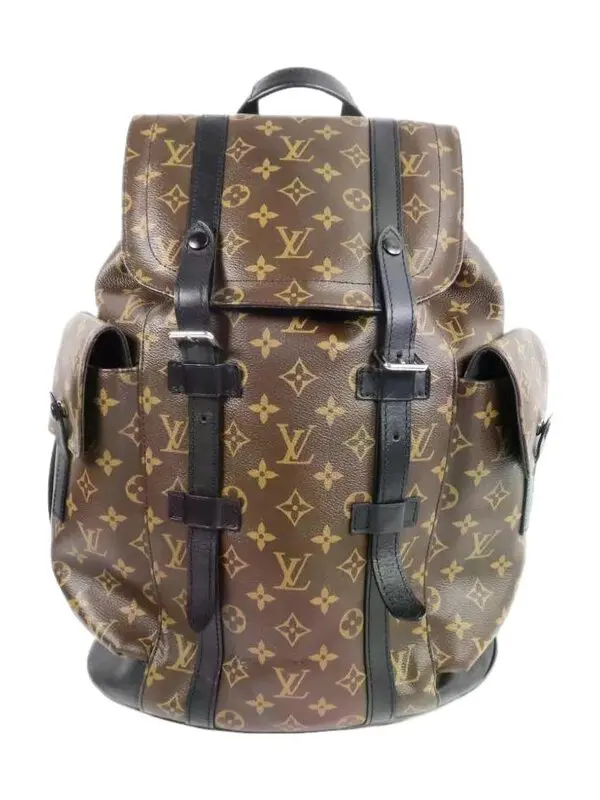 LOUIS VUITTON Monogram Macassar Christopher Backpack - Brown