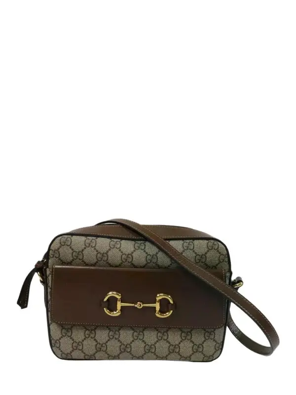 Gucci Small Horsebit 1955 Gg Supreme Shoulder Bag - Brown