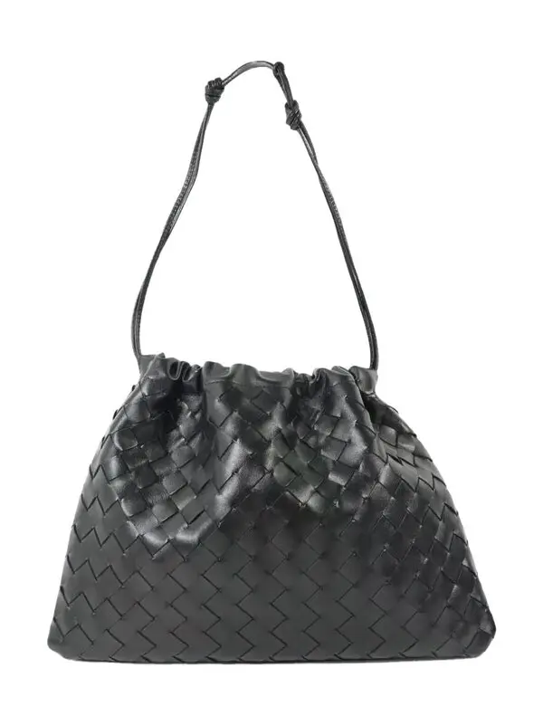 Bottega Veneta Intrecciato Leather Shoulder Bag - Black