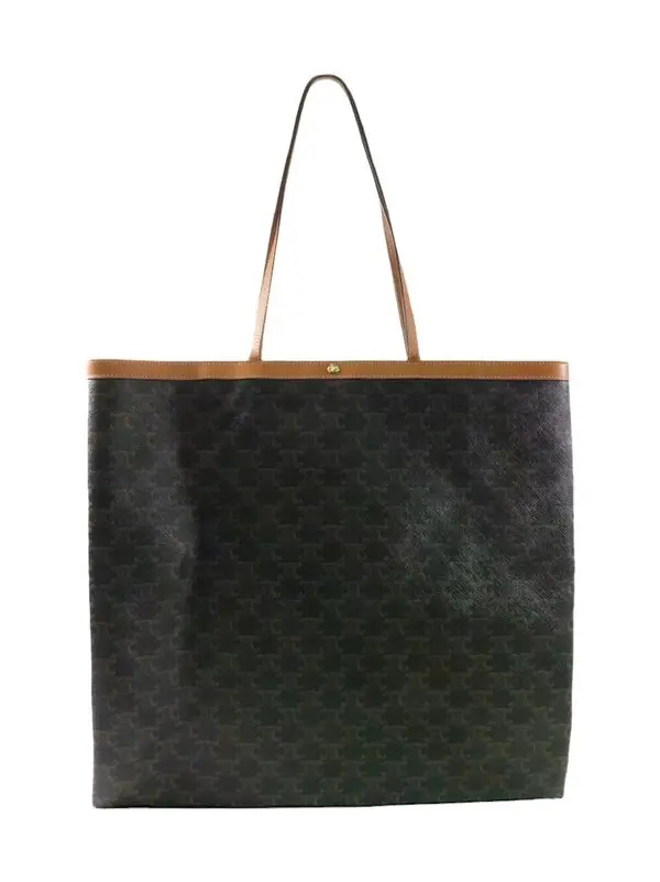 Celine Large Macadam Patterned Shoulder Bag - Brown