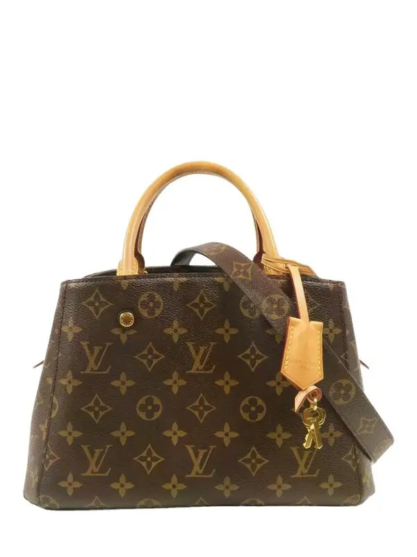 LOUIS VUITTON Bb Montaigne Monogram Canvas Tote Bag - Brown
