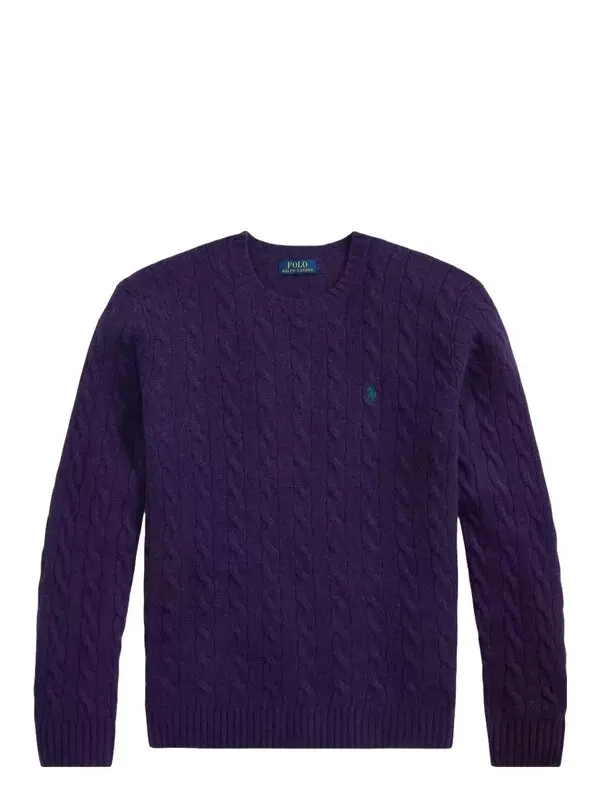 Polo Ralph Lauren Cable Knit Crew Neck Sweater - Purple