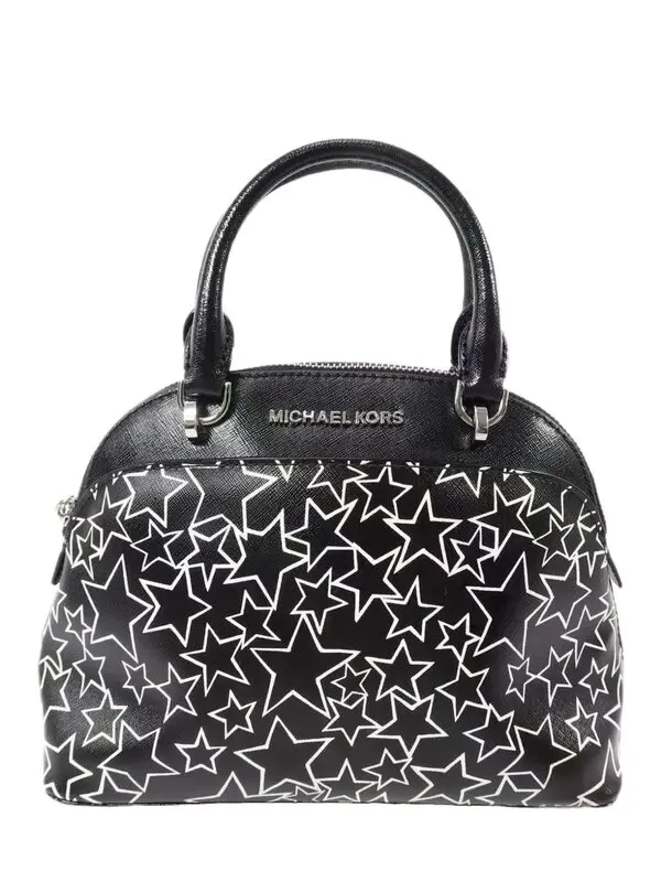 Michael Kors Small Emmy Dome Satchel Tote Bag With Star Print - Black