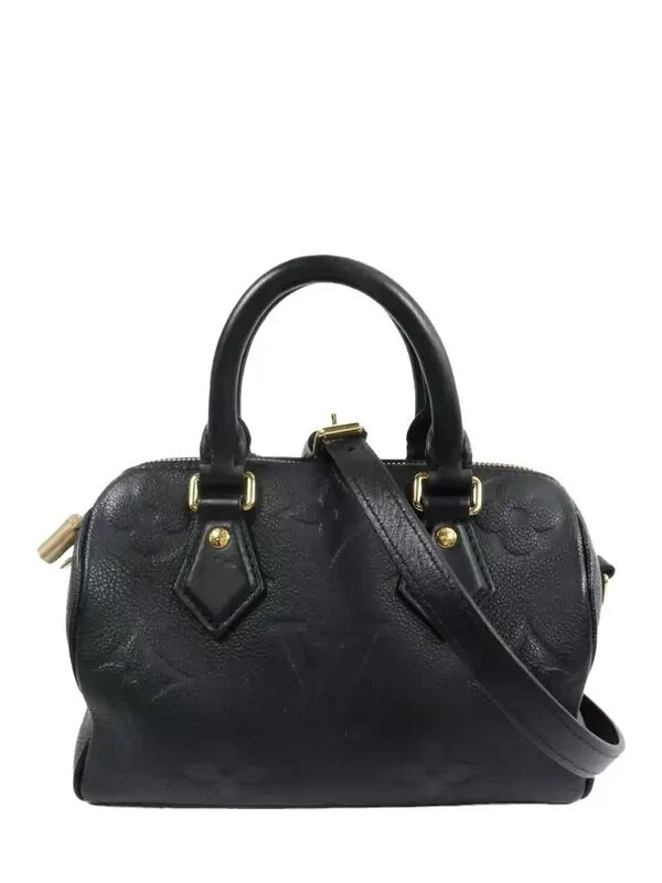 LOUIS VUITTON Monogram Empreinte Speedy Bandouliere Tote Bag - Black