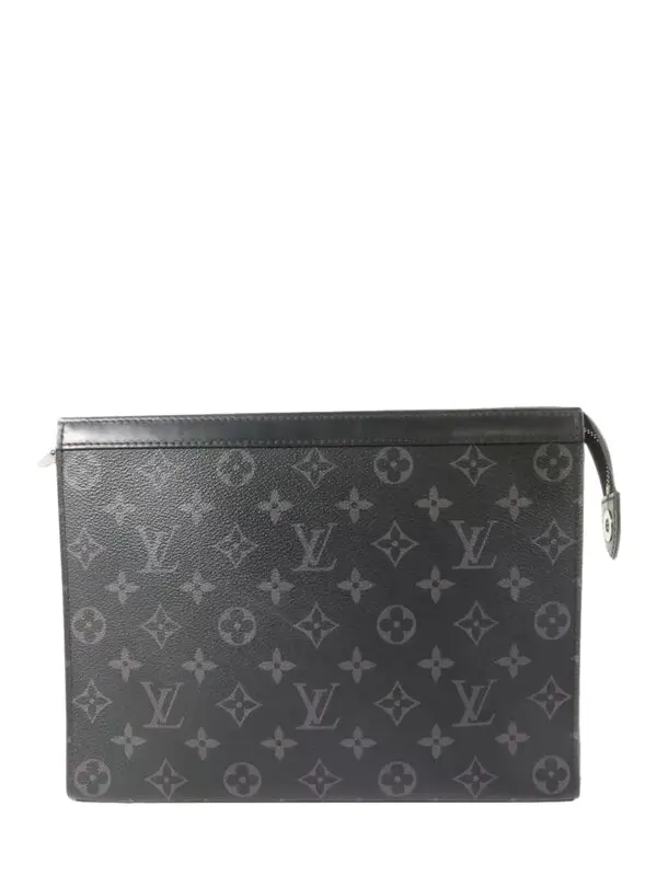 LOUIS VUITTON Monogram Eclipse Pochette Voyage Clutch Bag - Black