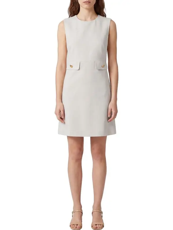 PAROSH P.a.r.o.s.h. Off-the-shoulder Linen Blend Sheath Mini Dress - Sand