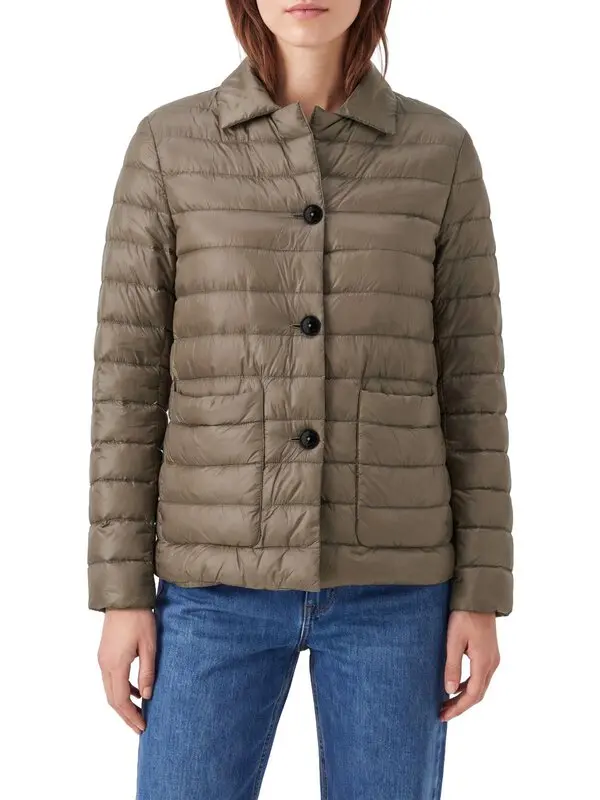 Herno Water-repellent Quilted Ultralight Nylon Down Blazer - Grey